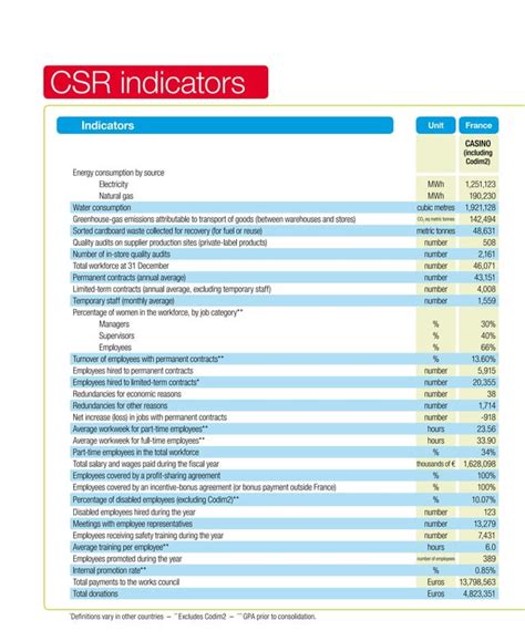 Csr Indicators Pdf