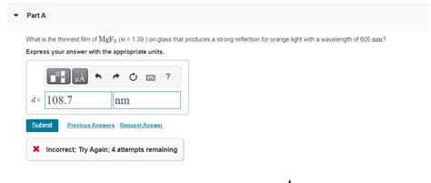 solved part awhat is the thinnest film of mgf2 n 1 39 ﻿on