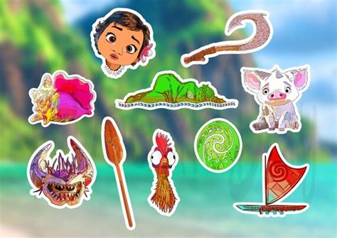Moana Vinyl Sticker Pack Etsy