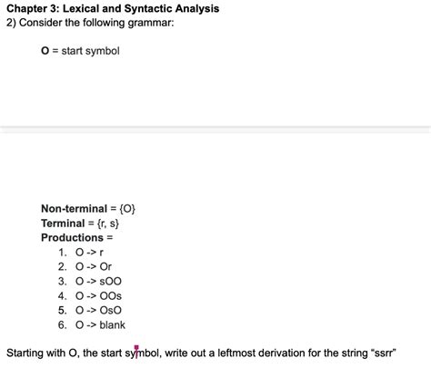 Solved Chapter 3 Lexical And Syntactic Analysis 2 Consider