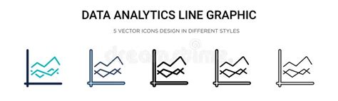 Data Analytics Line Graphic Icon In Filled Thin Line Outline And Stroke Style Vector