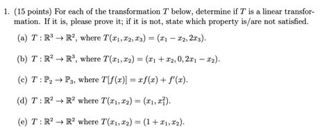 Solved Points For Each Of The Transformation T Chegg