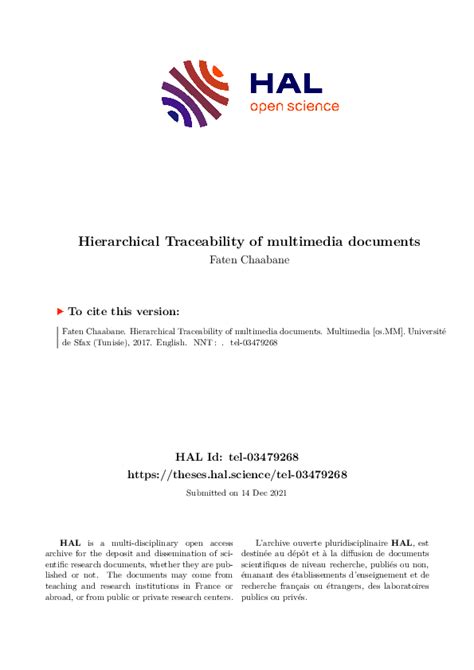 Pdf Hierarchical Traceability Of Multimedia Documents