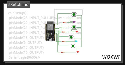 Pushbutton Wokwi Esp32 Stm32 Arduino Simulator
