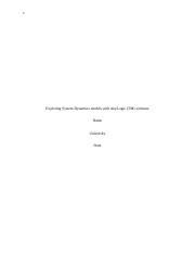 Exploring System Dynamics Models With AnyLogic TM Software Docx Exploring System Dynamics