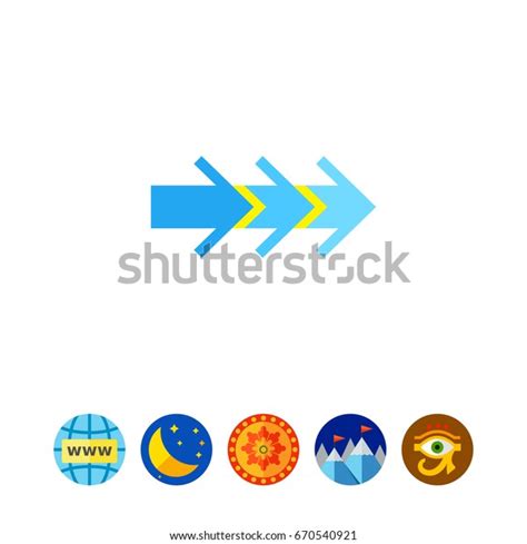 Three Consecutive Arrows Icon Stock Vector Royalty Free 670540921 Shutterstock