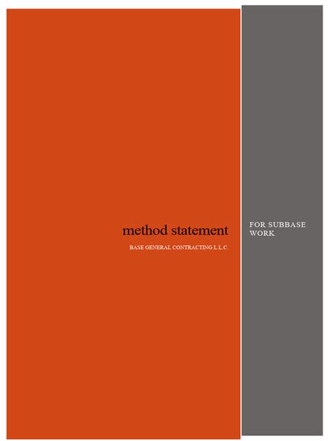 006 Method Statement Sub Base Download Free Pdf Occupational