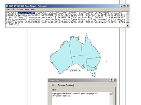 Arcgis Desktop Dynamic Text For Coordinate System Geographic Information Systems Stack Exchange