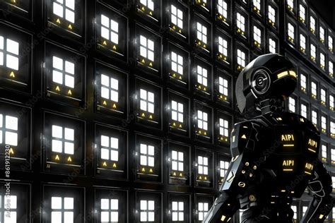 ai robot with digital interface artificial intelligence advanced robotics high tech control