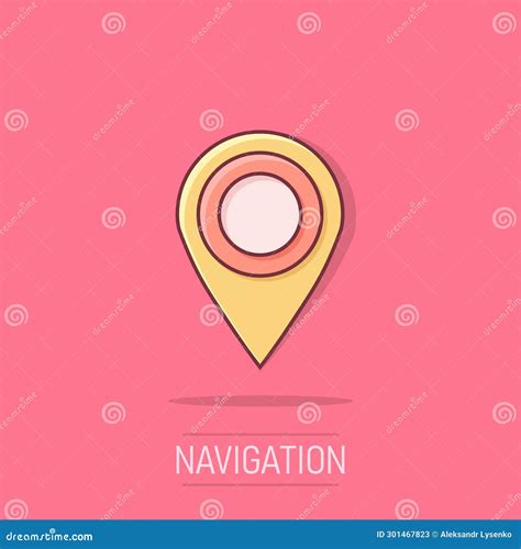 Vector Cartoon Map Pointer Icon In Comic Style Gps Navigation Mark Illustration Pictogram Stock