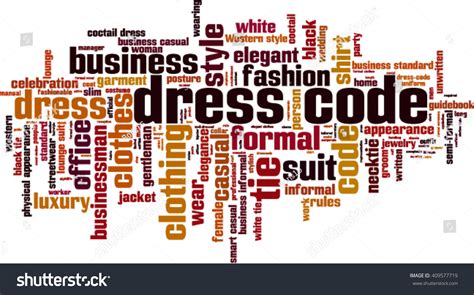 Dress Code Word Cloud Concept Vector Stock Vector Royalty Free 409577719 Shutterstock