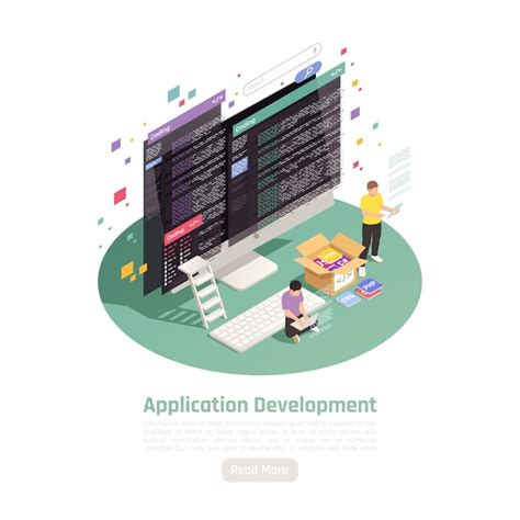 Premium Vector Application Development Isometric Illustration