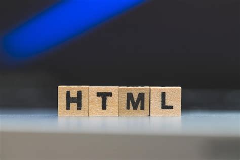 Linguagem Web Html Cubos De Madeira Com Letras Html Deitado Em Um