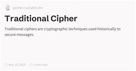 Traditional Cipher