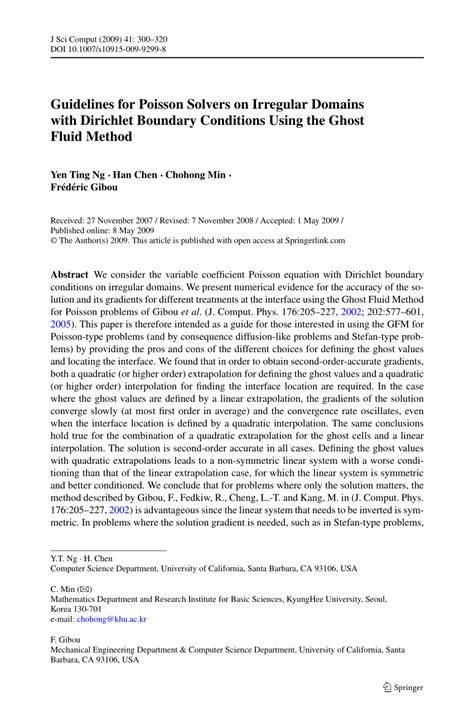 Pdf Guidelines For Poisson Solvers On Irregular Domains With