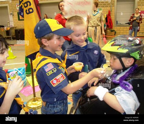 Wolf Scouts Participate In A Winter Race At Vogelweh Elementary School