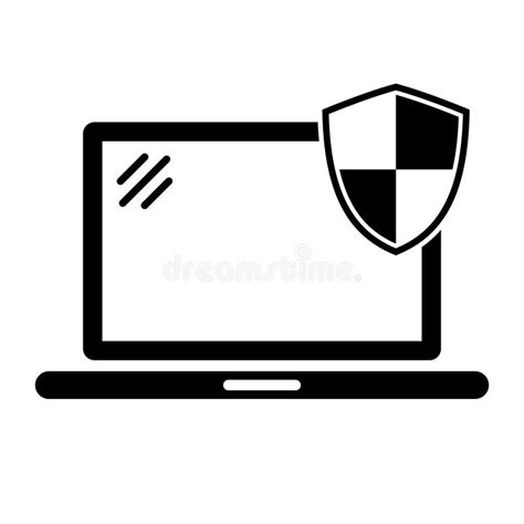 Laptop Security Icon Laptop Protection Icon Laptop And Shield Icon
