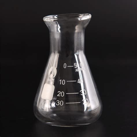Triangle Glass Flask 50ml Clear Glass Wide Conical Grandado