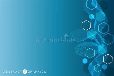 Geometric Abstract Background With Connected Line And Dots Structure Molecule And Communication