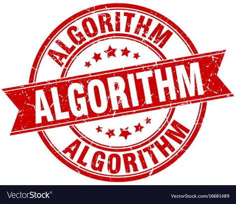 algorithm round grunge ribbon stamp royalty free vector