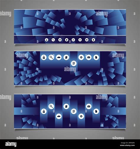 web design elements blue abstract header designs with squares stock