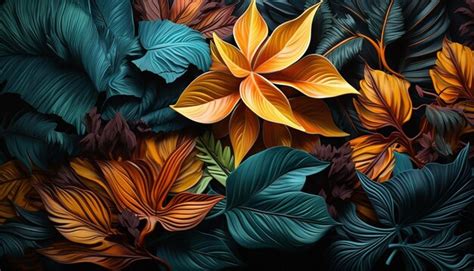 Premium AI Image Leaf Pattern