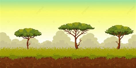 Parallax Forest Fantasy Landscape With Tree Grass Background Design Seamless Jungle