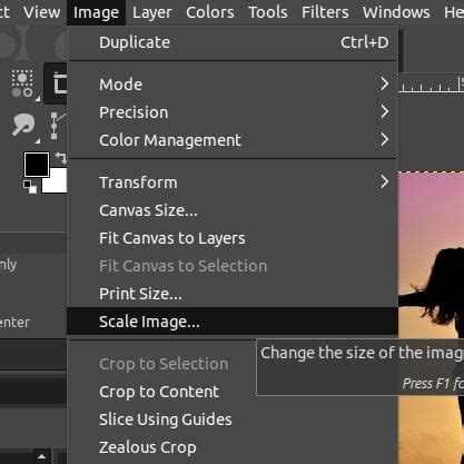 Resize An Image In GIMP
