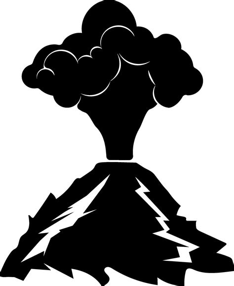 Black And White Icon Of Valcano In Flat Style 25323557 Vector Art At