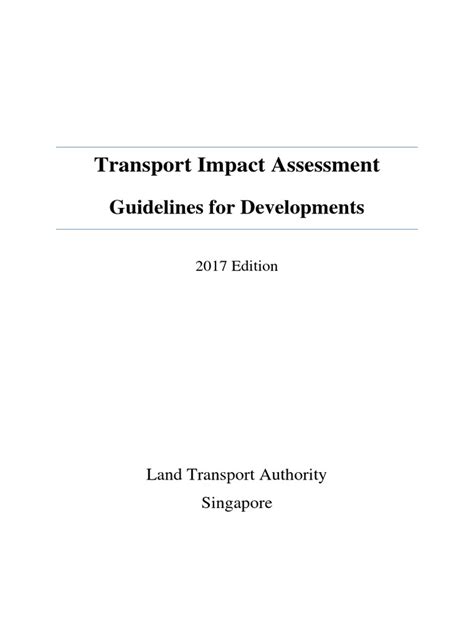 Transport Impact Assessment Guidelines 28 Sep 2017 Pdf Cycling Infrastructure Traffic