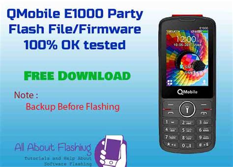 QMobile E1000 Party Flash File Firmware MT6261 Ok Tested Bin File All About Flashing