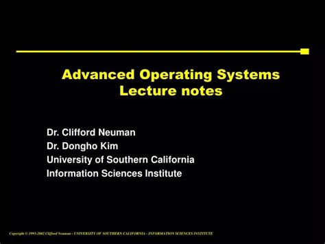 Ppt Advanced Operating Systems Lecture Notes Powerpoint Presentation