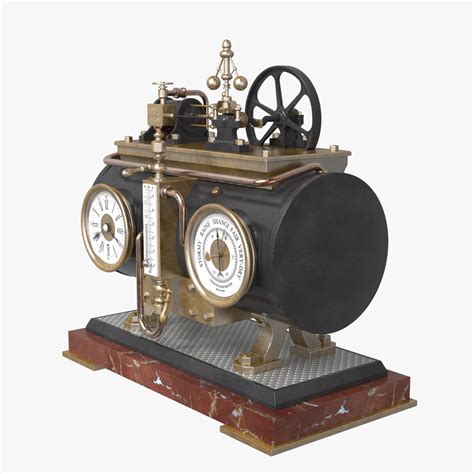 D French Horizontal Boiler Clock TurboSquid