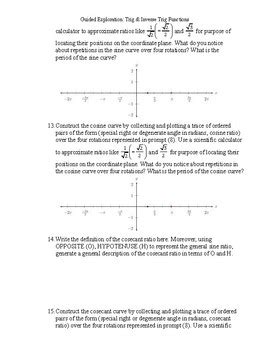 Guided Exploration Trig Inverse Trig Functions TpT