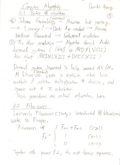 2014 1 Computer Algorithm W1 Notes Pdf