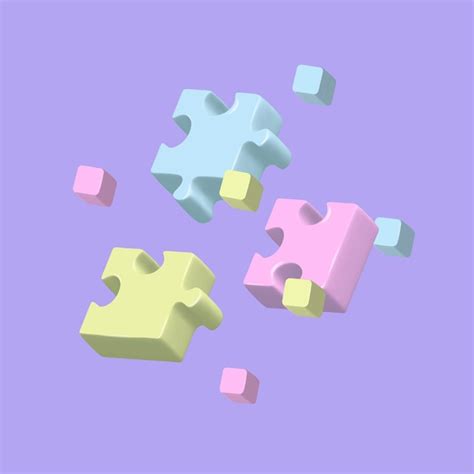 Premium Vector D Fast Render Jigsaw Puzzle Concept Tiling Puzzle Puzzles Parts On Lilac