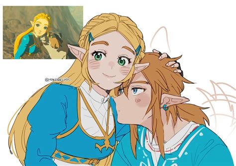 Link And Princess Zelda The Legend Of Zelda And 1 More Drawn By