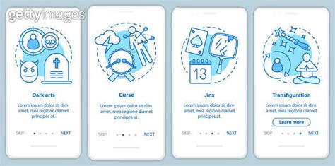 Dark Magic Onboarding Mobile App Page Screen With Linear Concepts Transfiguration Curse Spells