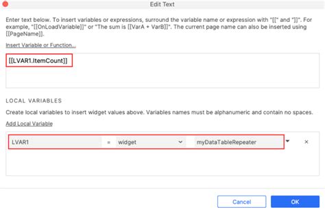 Delete Row From Repeater Display Remaining Row Count Axure Rp 10