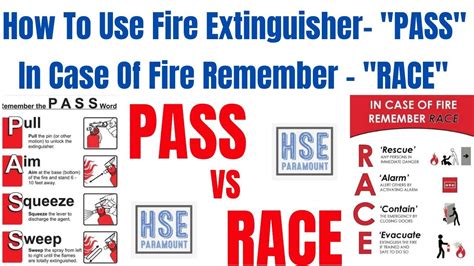 PASS Vs RACE | How To Use A Fire Extinguisher By PASS Method | In Case of Fire Remember RACE ...