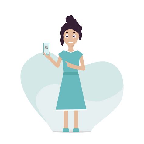 Girl With Qr Code On Smartphone Screen In Hand 4641473 Vector Art At Vecteezy