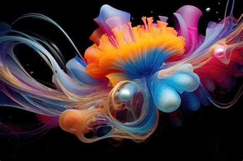 premium ai image a visual dialogue where biomorphic shapes dance with