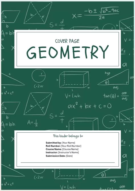 Cover Page Design For Geometry Assignment Printable Samples