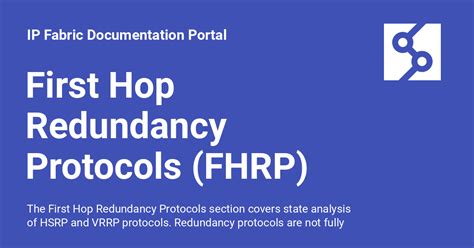 First Hop Redundancy Protocols Fhrp Ip Fabric Documentation Portal