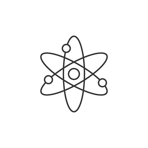 Atom Structure Icon In Thin Outline Style Vector Art At Vecteezy