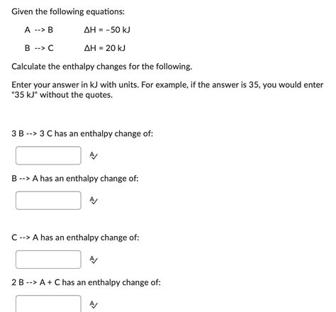 Solved Given the following equations A B ΔH kJΔH Chegg