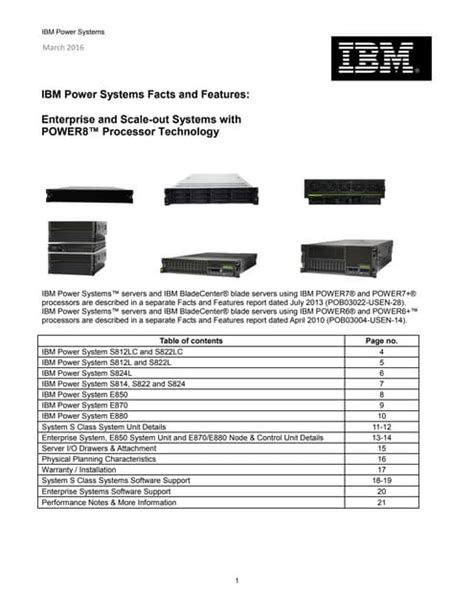 Ibm Power Systems Facts And Features Power 8 Pdf