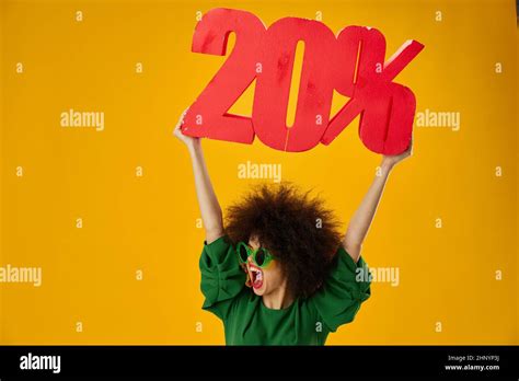 Positive Young Woman Green Dress Afro Hairstyle Dark Glasses Twenty