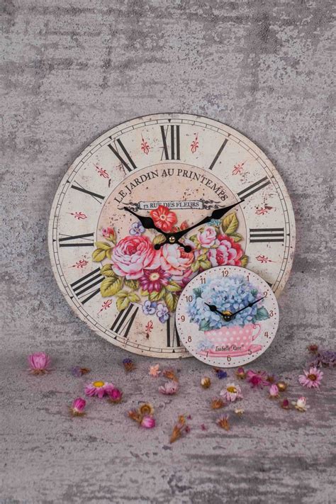 Wooden Clock Timeless Spring 29 Cm Isabelle Rose Isabellerose