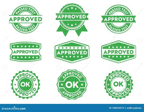 Vector Stamp Badge Label For Approved Accepted Passed Granted